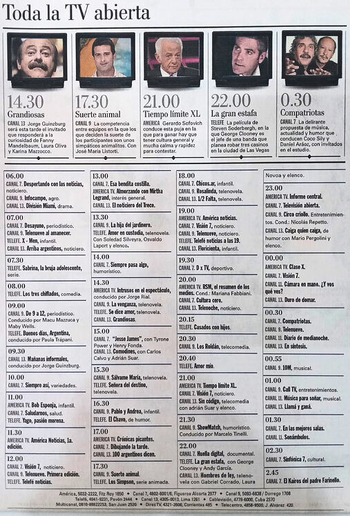 Programación TV Buenos Aires: Jueves 1° de diciembre de 2005 ...